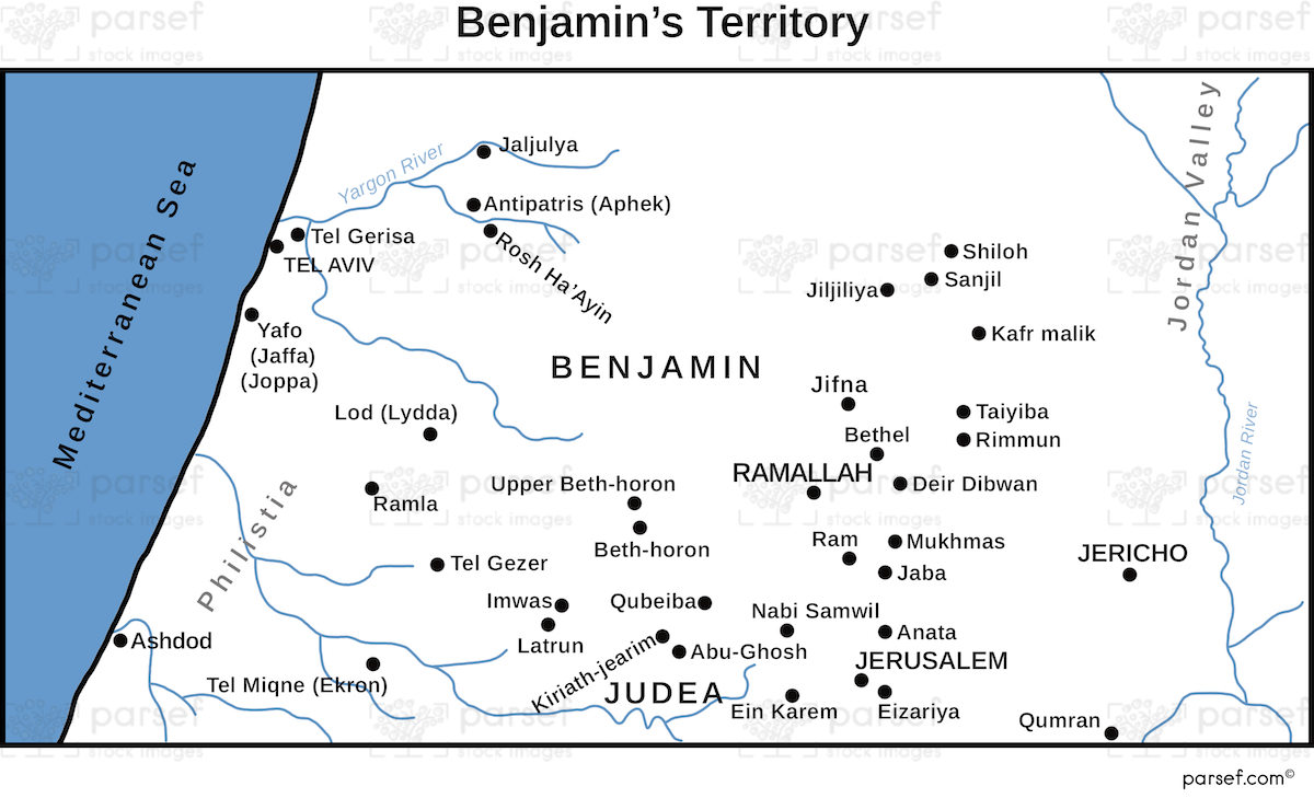 Benjamin’s Territory Map | Kid's Bible History Maps