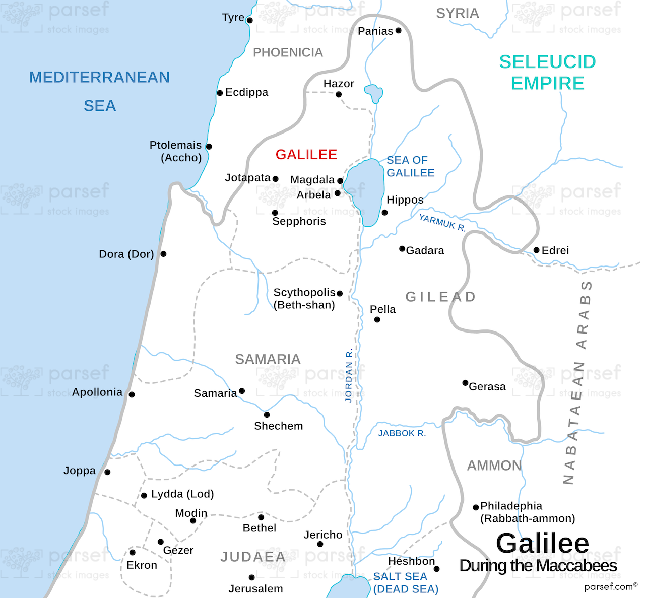 Galilee During Maccabees Map | Kid's Bible History Maps