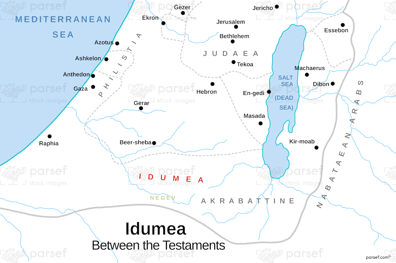 Idumea Map | Kid's Bible History Maps