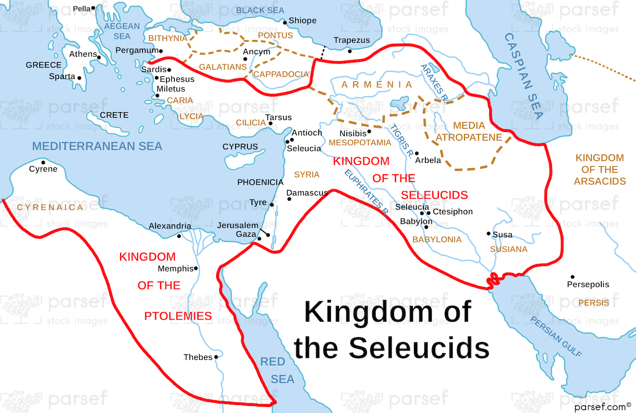 Kingdom of the Seleucids Map: Depicting the Seleucid Empire | Kid's Bible History Maps
