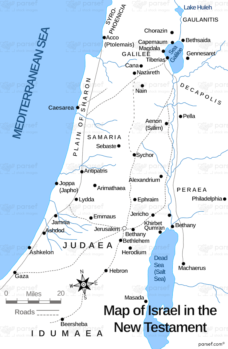 Israel in the New Testament Map | Kid's Bible History Maps