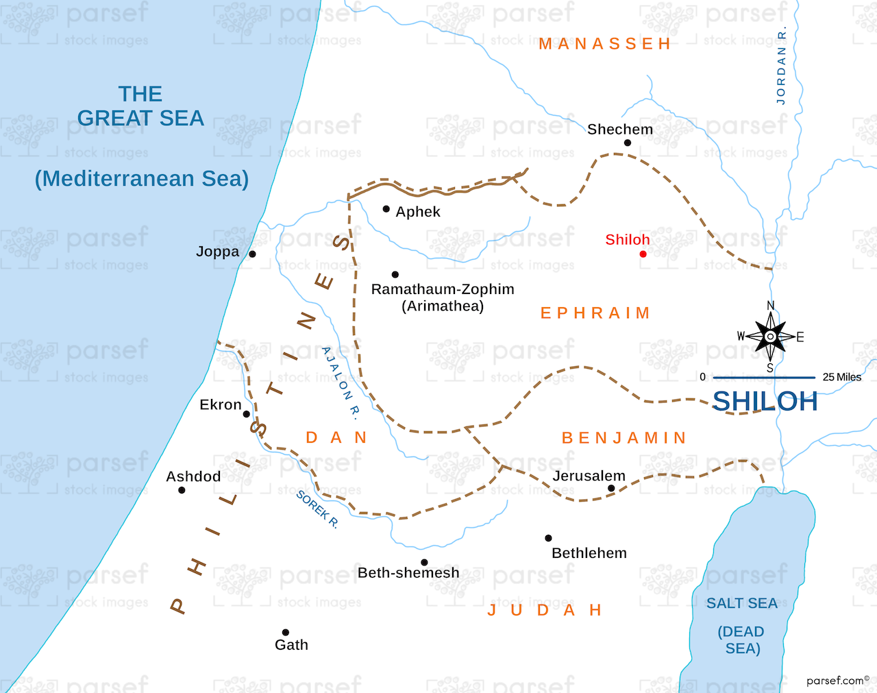 I Samuel Shiloh Map | Kid's Bible History Maps
