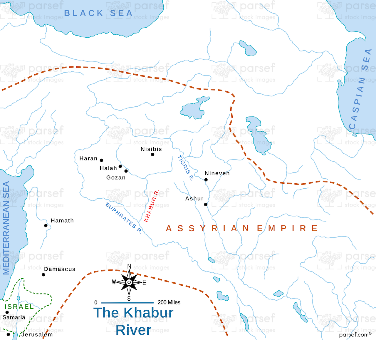 The Khabur River Map | Kid's Bible History Maps