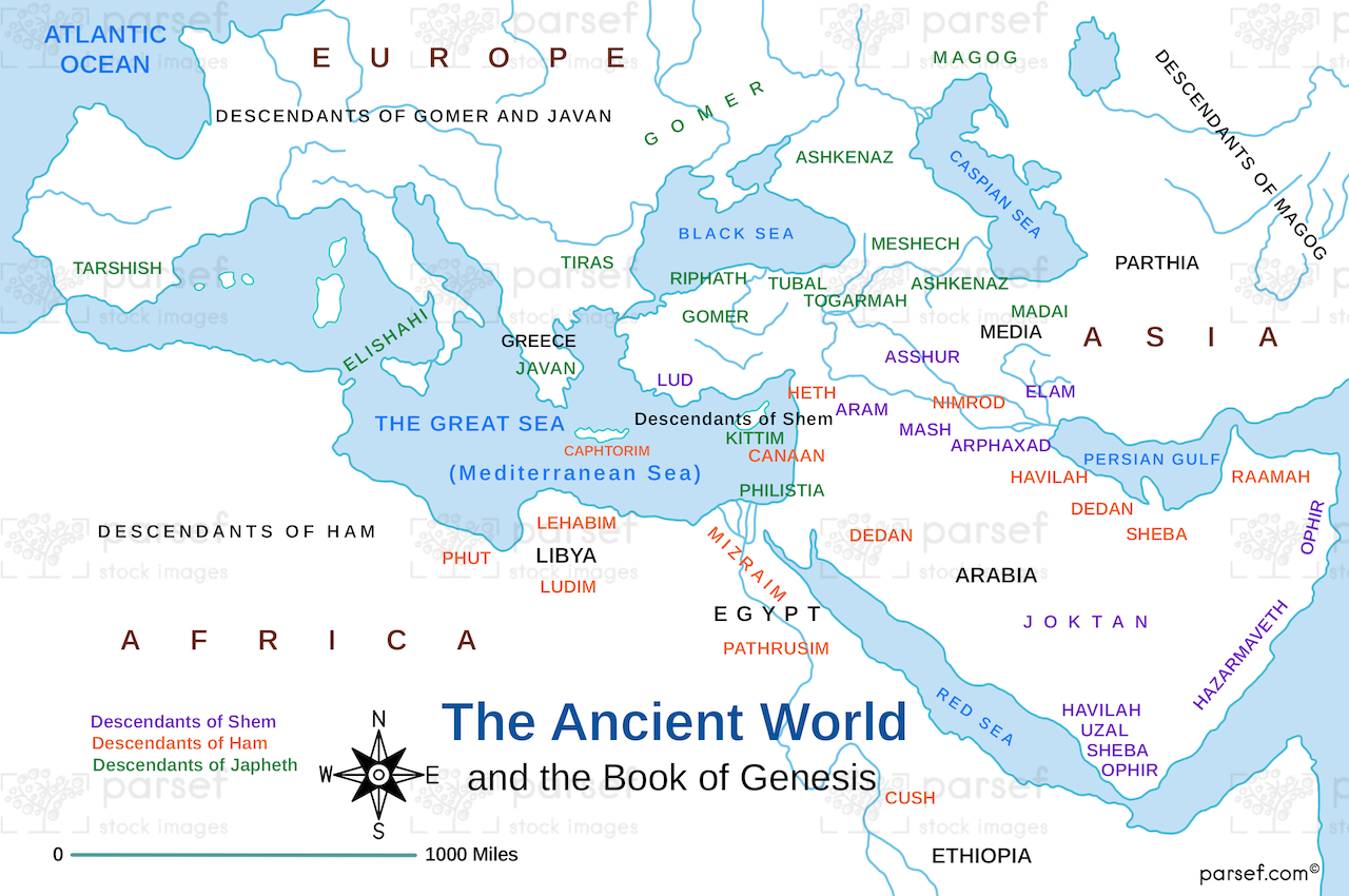 Ancient World of Genesis Map | Kid's Bible History Maps