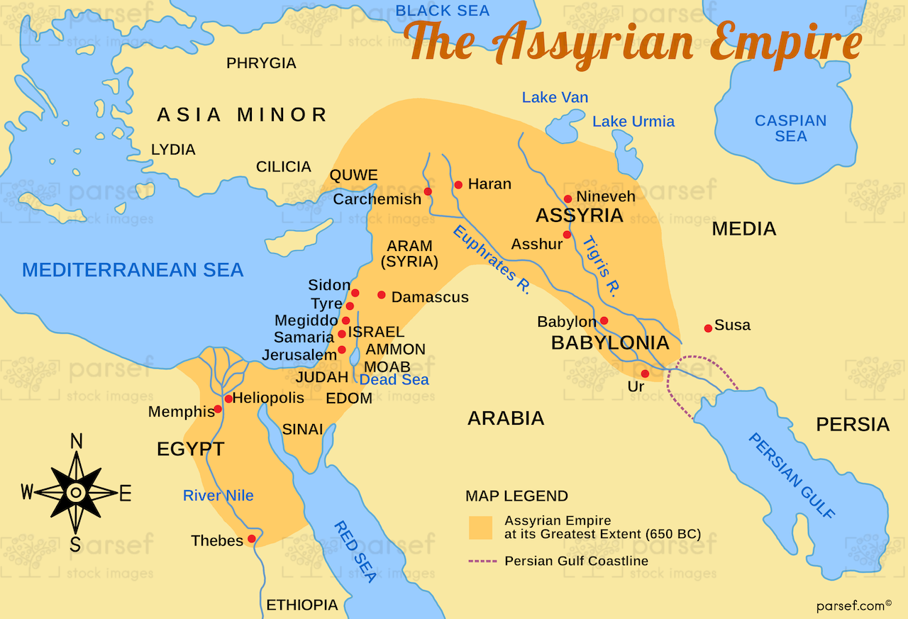 Assyrian Empire Map | Kid's Bible History Maps