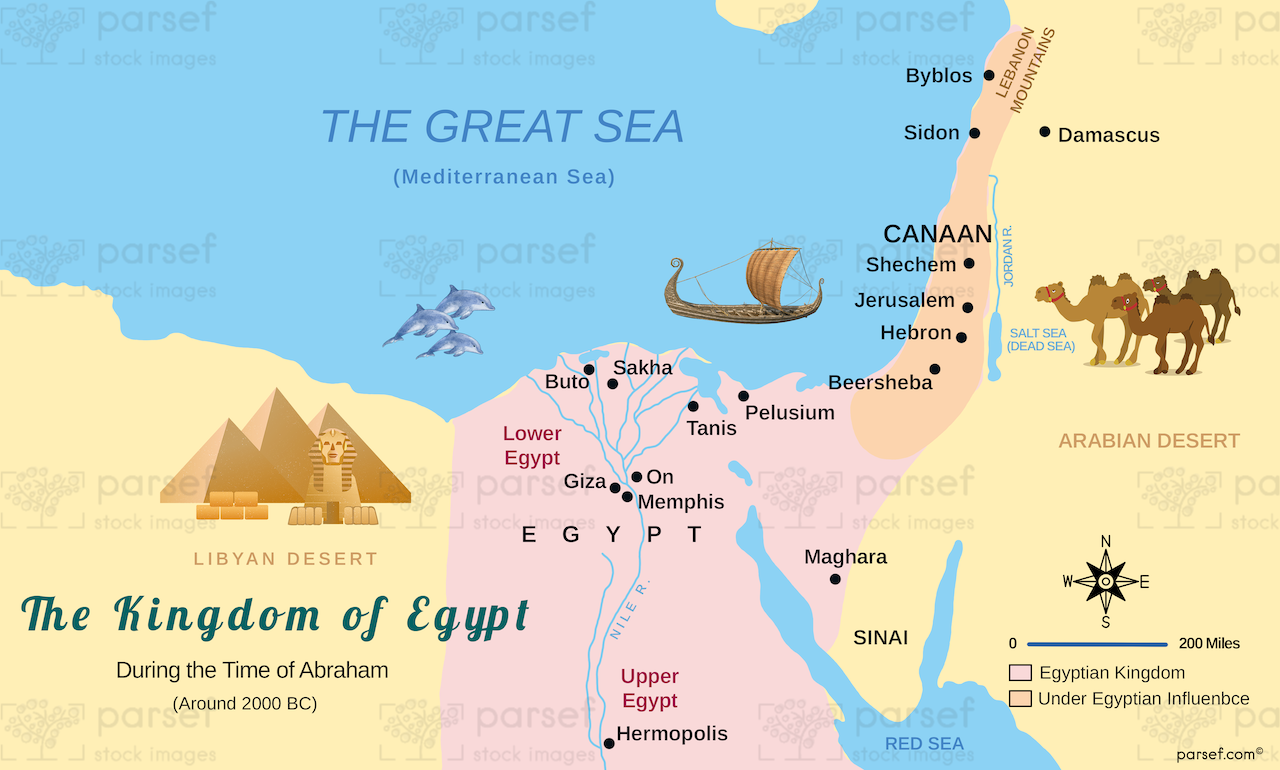 Egypt During Abraham’s Time Map | Kid's Bible History Maps