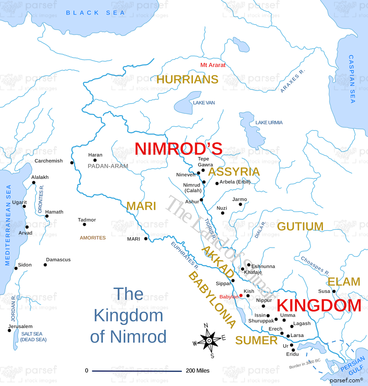 Genesis Kingdom of Nimrod Map | Kid's Bible History Maps