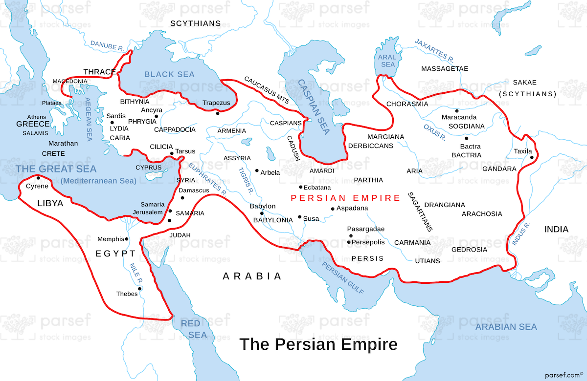 Ezra the Persian Empire Map | Kid's Bible History Maps