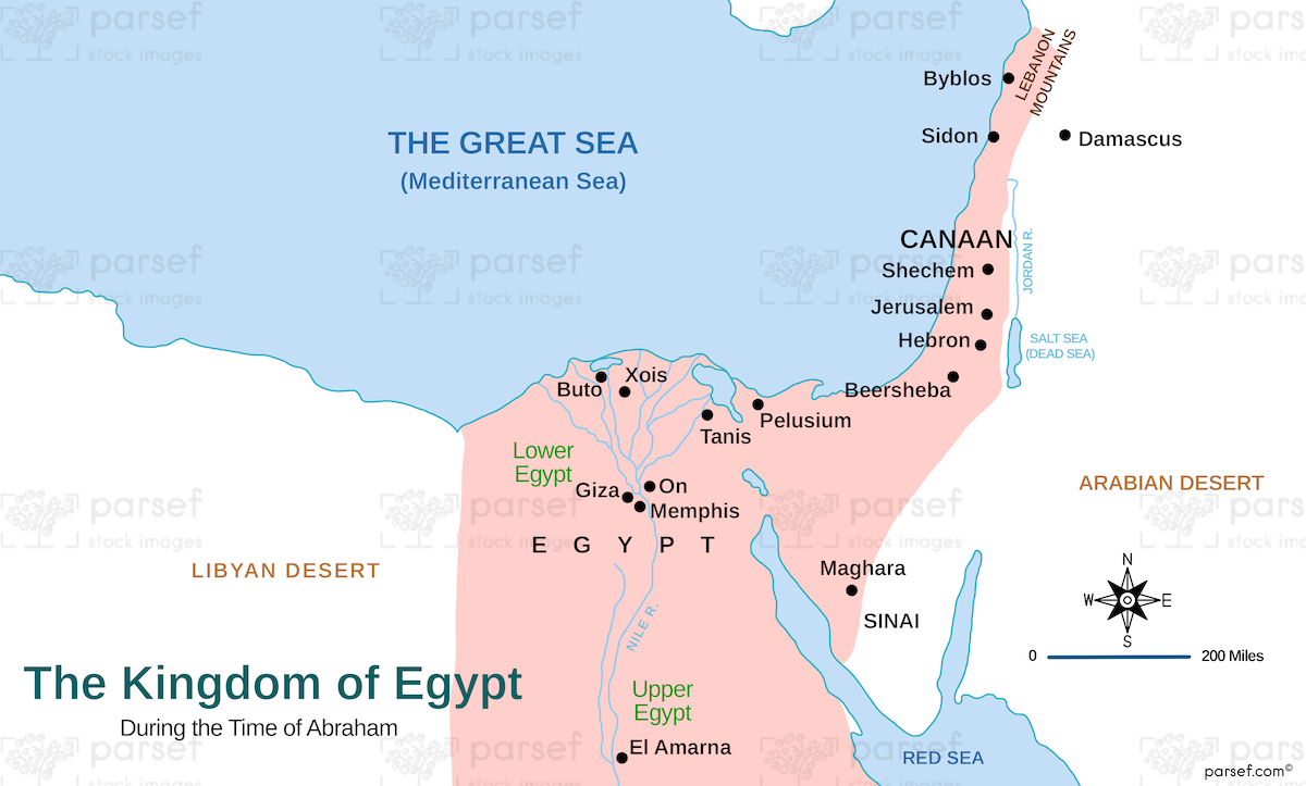 Genesis the Egyptian Kingdom Map | Kid's Bible History Maps